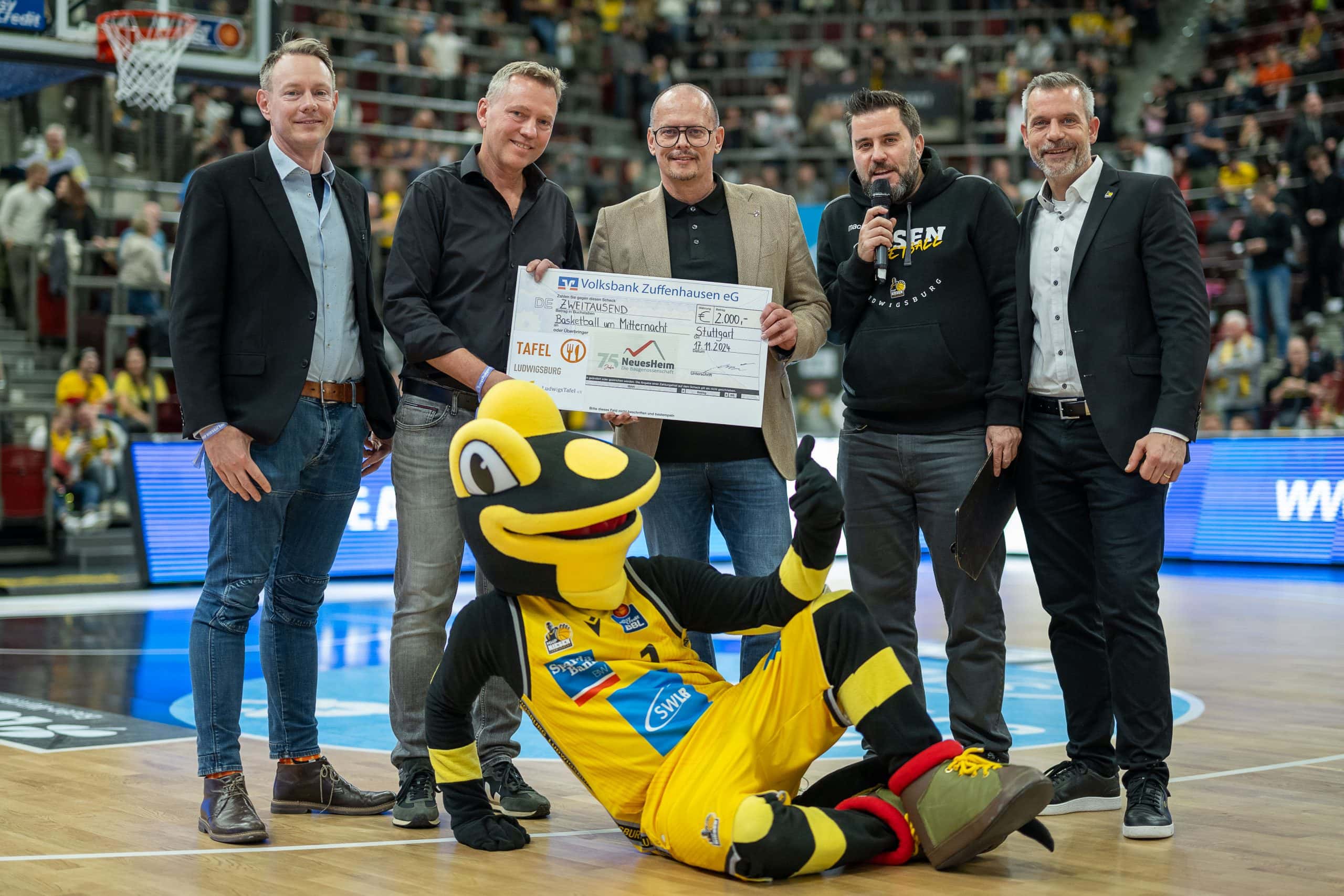 BG Neues Heim supportet LudwigsTafel | MHP RIESEN Ludwigsburg